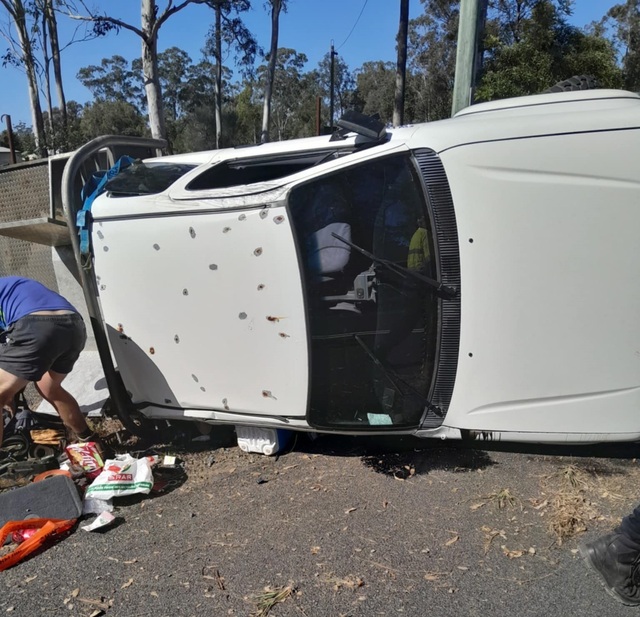 Ute rolls after crash | Burnett Today